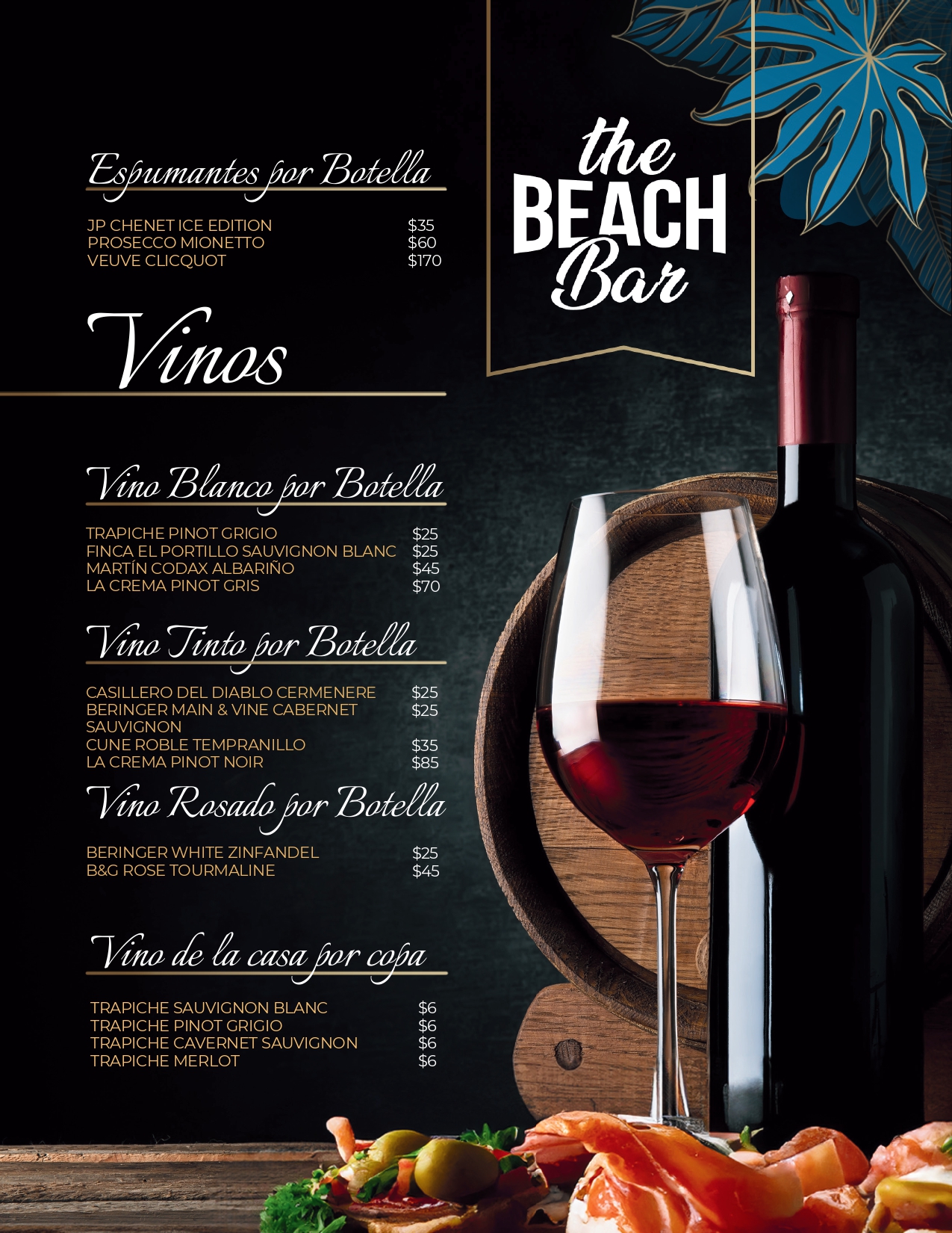 Menú Surfside – Radisson Riviera Panama